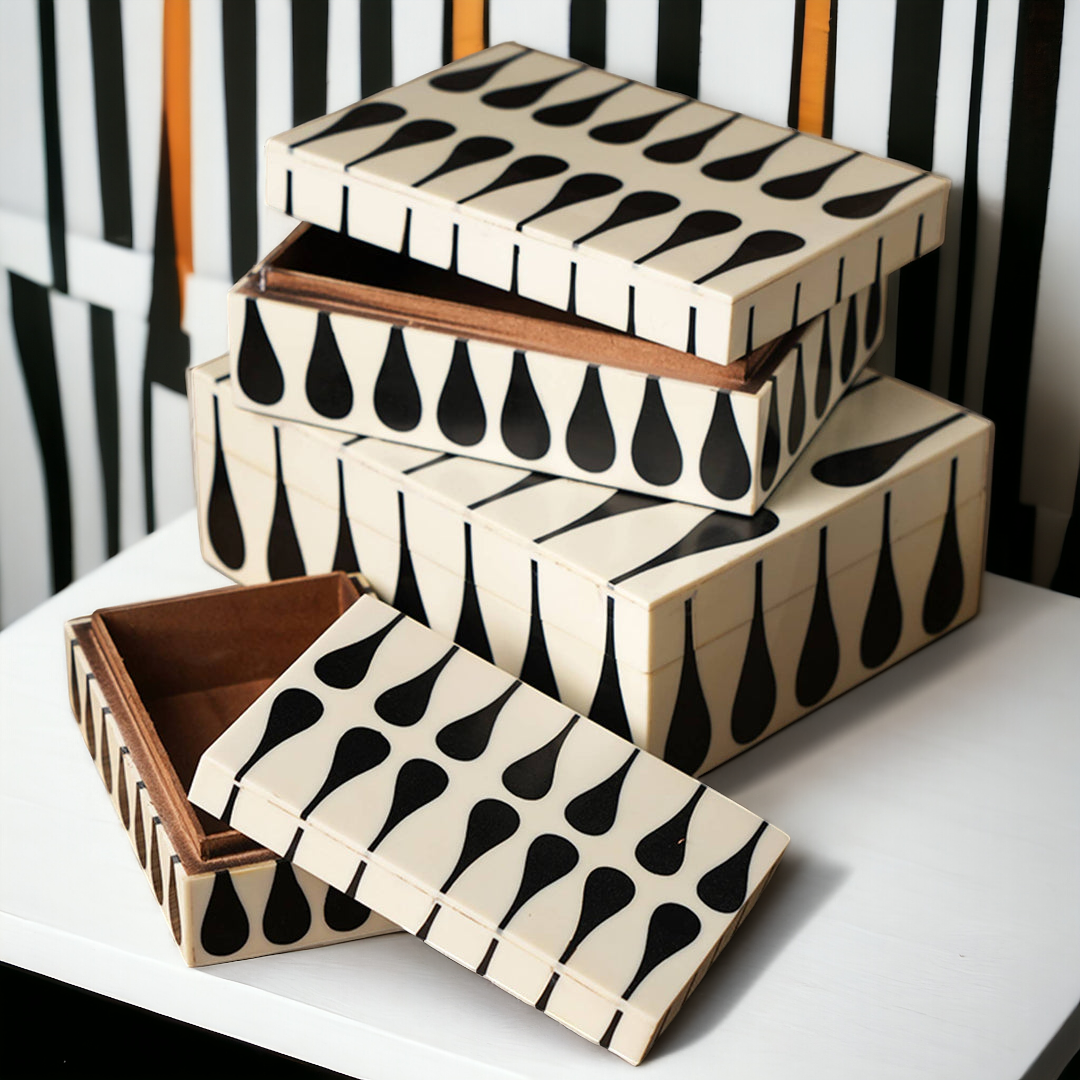 RB ARTISAN Black Drop Design Jewellery Box – rbartisan.com